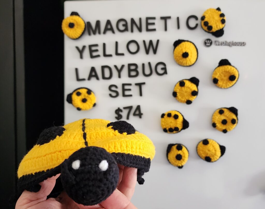 Magnetic YELLOW LADY BUG set - Happily Made